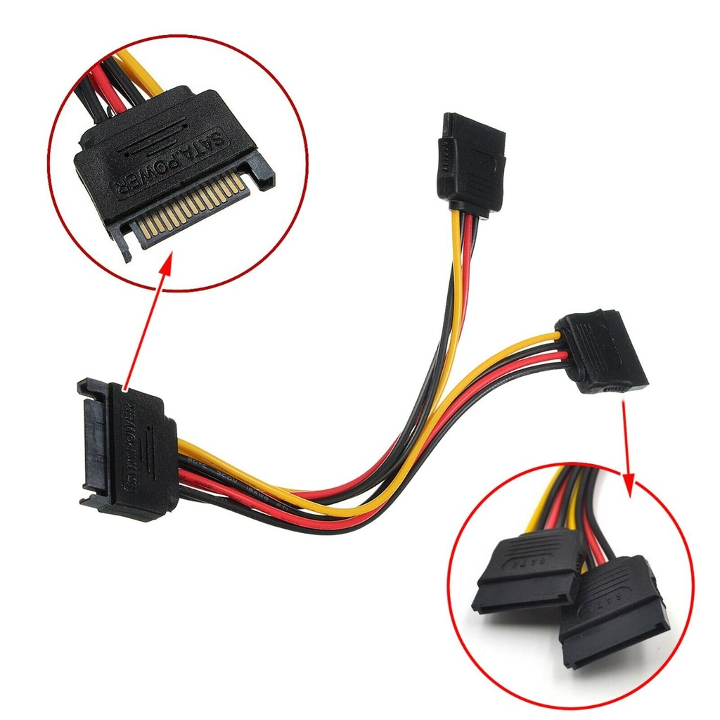 ADAPTADOR SATA A SATA POWER 15-PINES SPLITTER | Tecno Entorno C.A